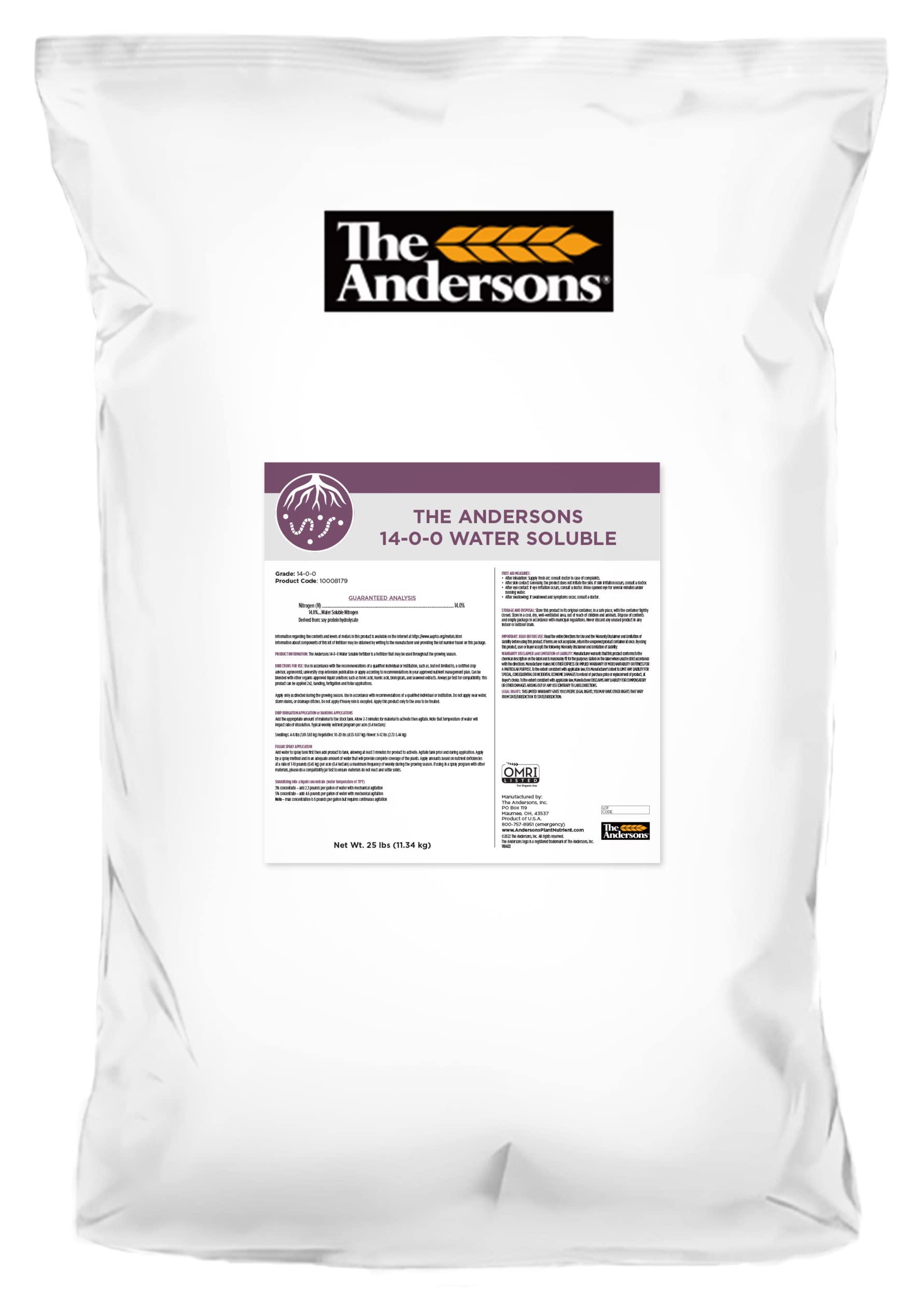 Amazon.com : The Andersons 14-0-0 Organic Soluble Nitrogen Garden ...