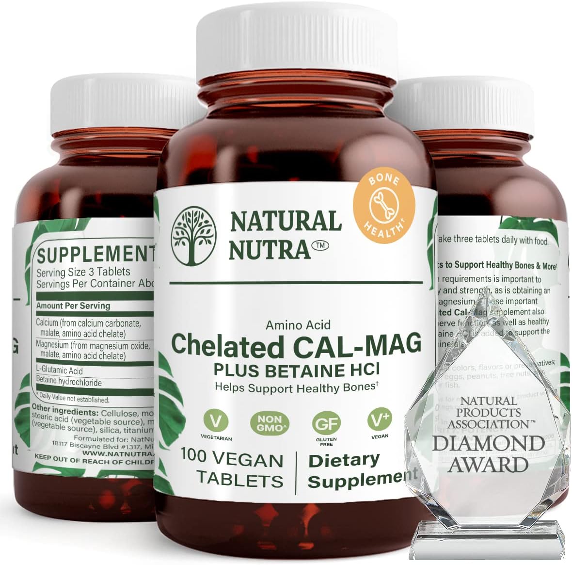Amazon.com: Natural Nutra Chelated Cal Mag 1000/500 mg Supplement Plus ...