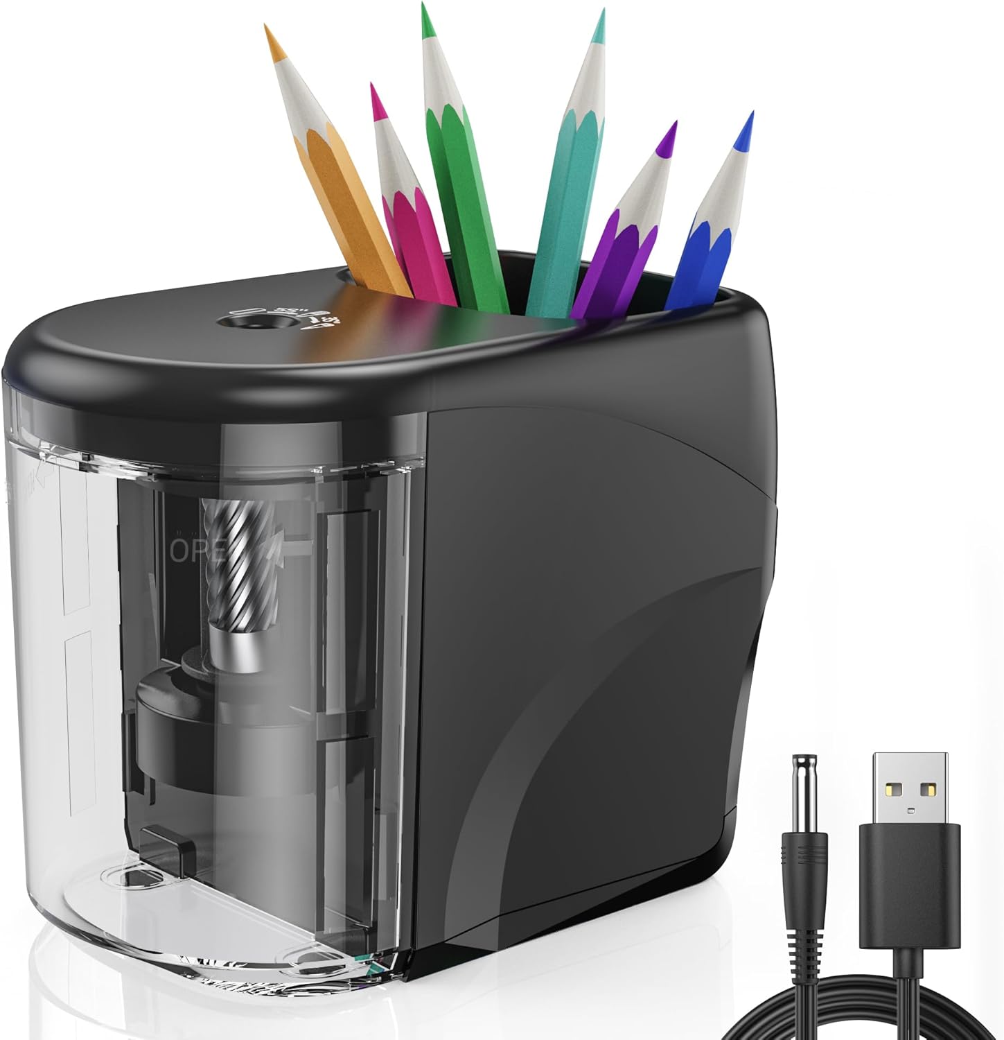 Electric Pencil Sharpener Heavy-Duty Helical Blade Sharpener USB ...