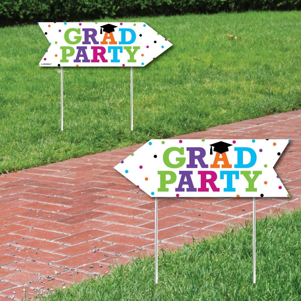 Amazon.com : Big Dot of Happiness Hats Off Grad - Graduation Party Sign ...
