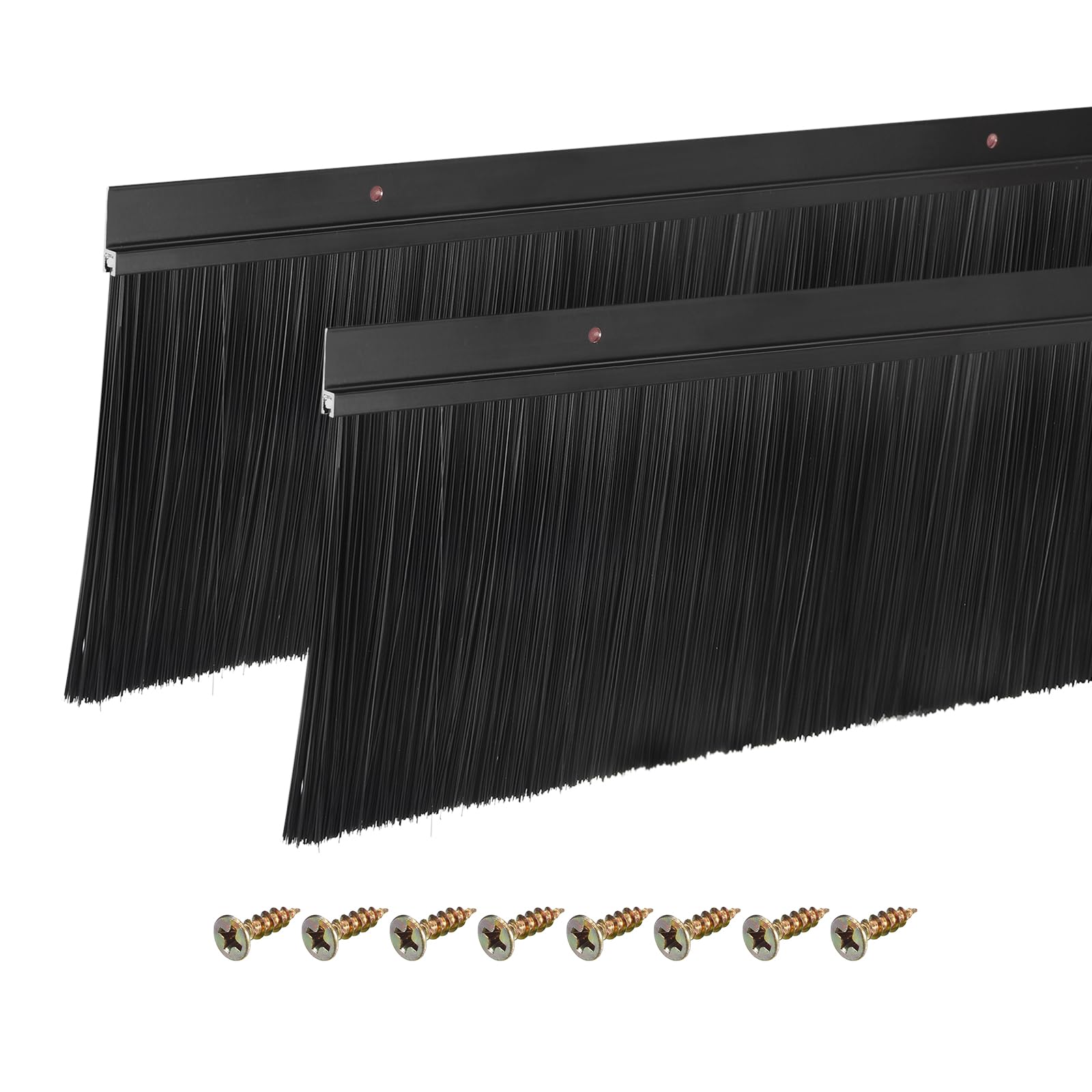 uxcell 2Pcs Door Brush Bottom Sweep H-Shape Aluminum Alloy Base with 4. ...