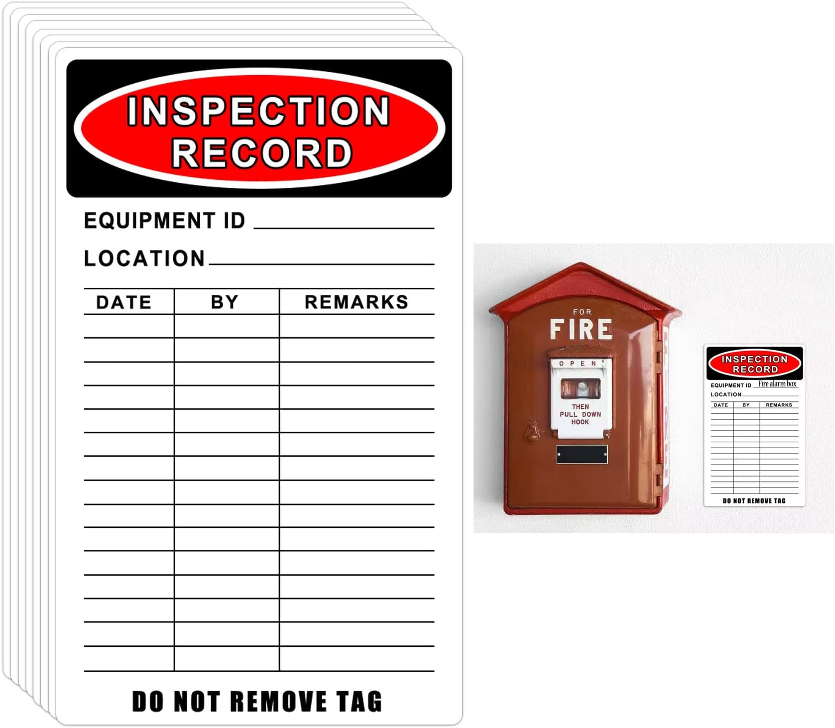 Amazon.com: Inspection Record Labels100pcs Safety Inspection Tag 5"x 3 ...