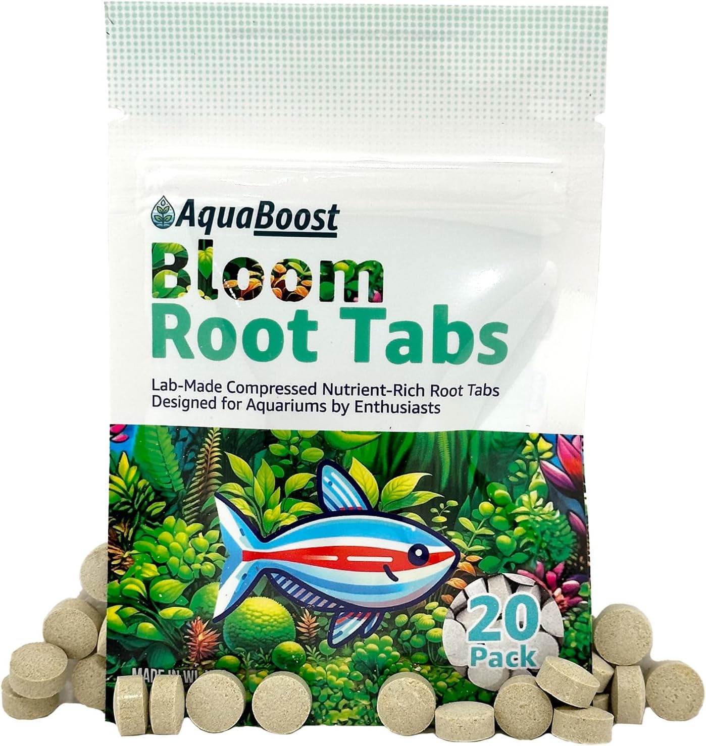 Amazon.com : AquaBoost Bloom Root Tabs Aquarium Plant Supplement | Fish ...