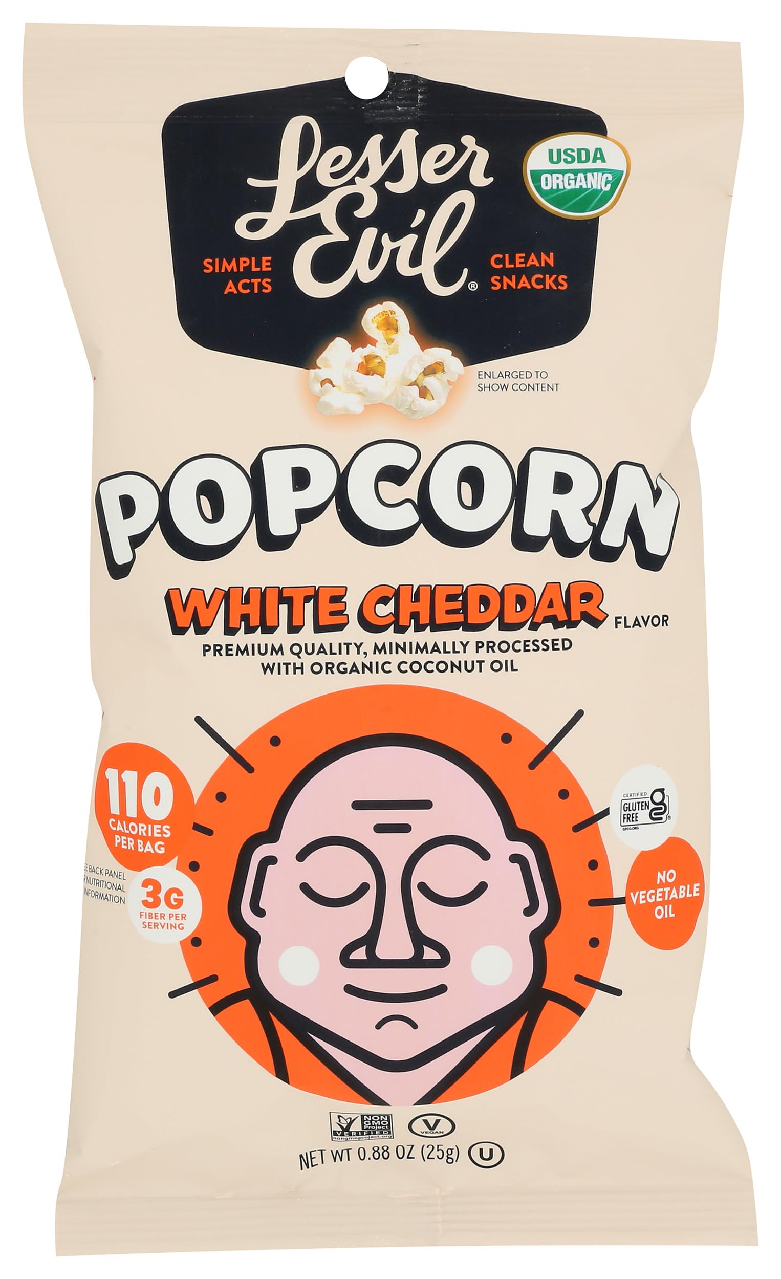 Snapklik.com : Lesser Evil White Cheddar Popcorn, Gluten Free, No ...