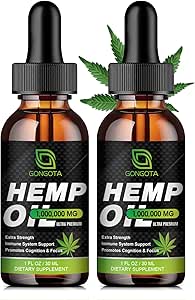 Amazon.com: (2-Pack) High Potency Hemp Oil - 1,000,000 Maximum Strength ...