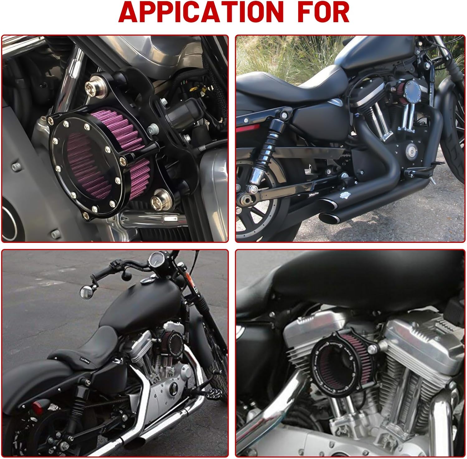 Air Cleaner Intake Filter System Kit For Harley Sportster XL883 XL883N ...