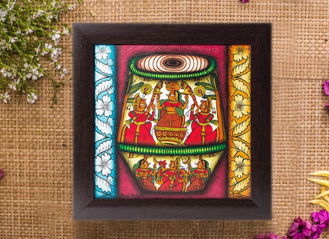 Amazon.com: CraftedIndia Antique Phad Design Wall Painting: Paintings