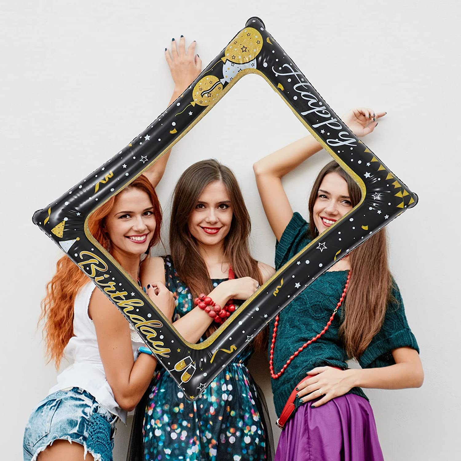 Amazon.com: Inflatable Selfie Frame,Photo Booth Frame, Happy Birthday ...
