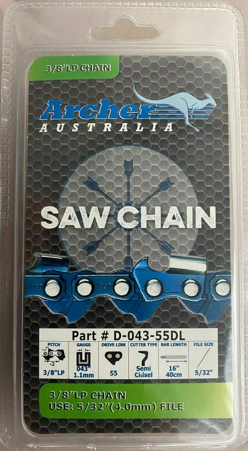 Amazon.com: 16" Archer Chainsaw Saw Chain Blade 3/8LP .043 55DL 3/8 ...
