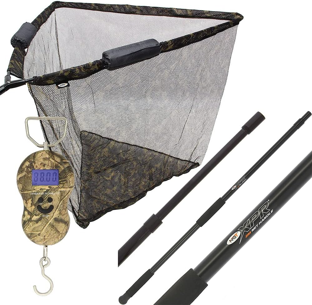 42" Landing Net Dual Float Carp Fishing 2m 2pc Telescopic Handle with ...