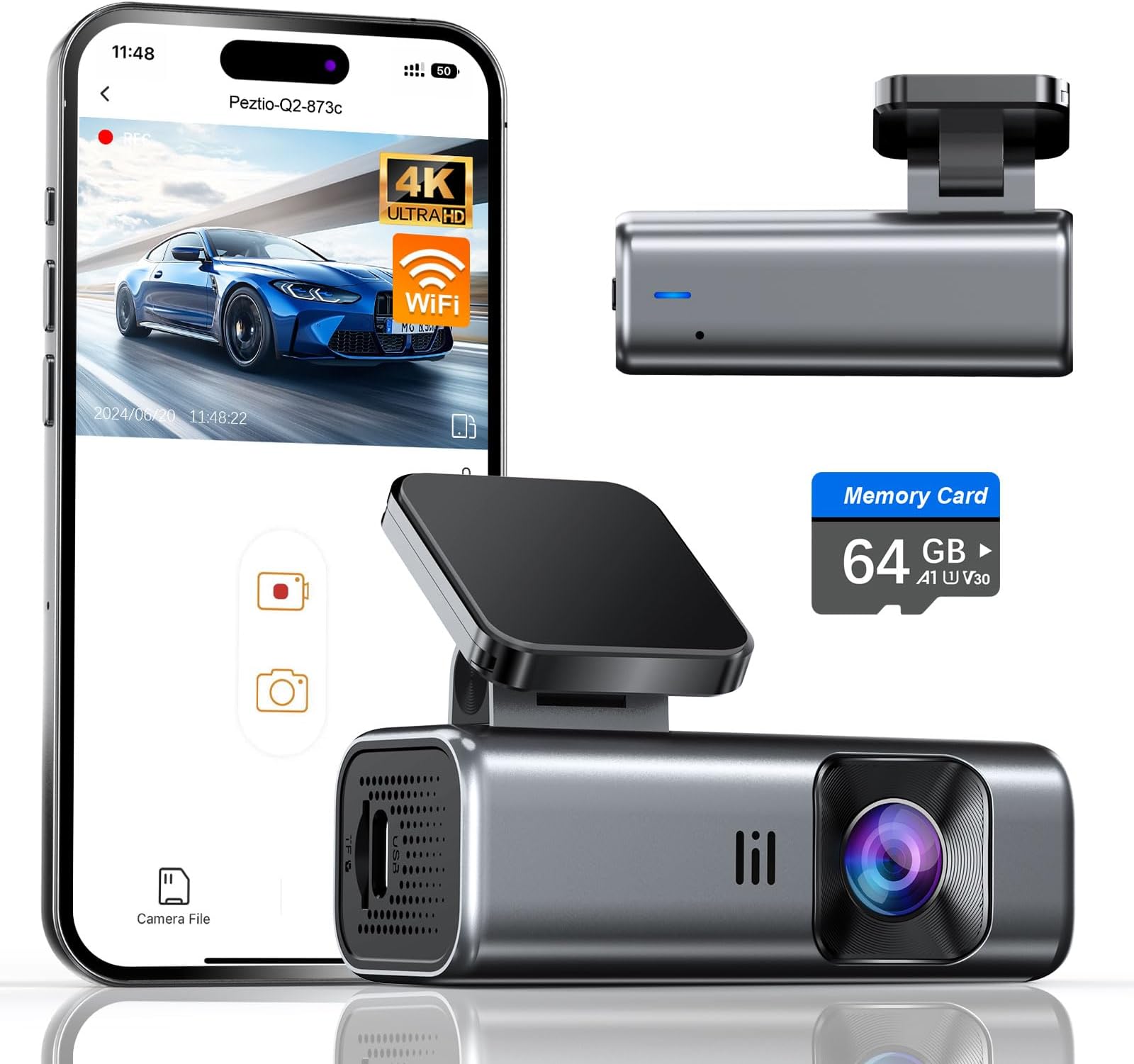 Amazon.com: Front Dash Cam 2K WiFi 1440P Car Camera for Cars with Super ...