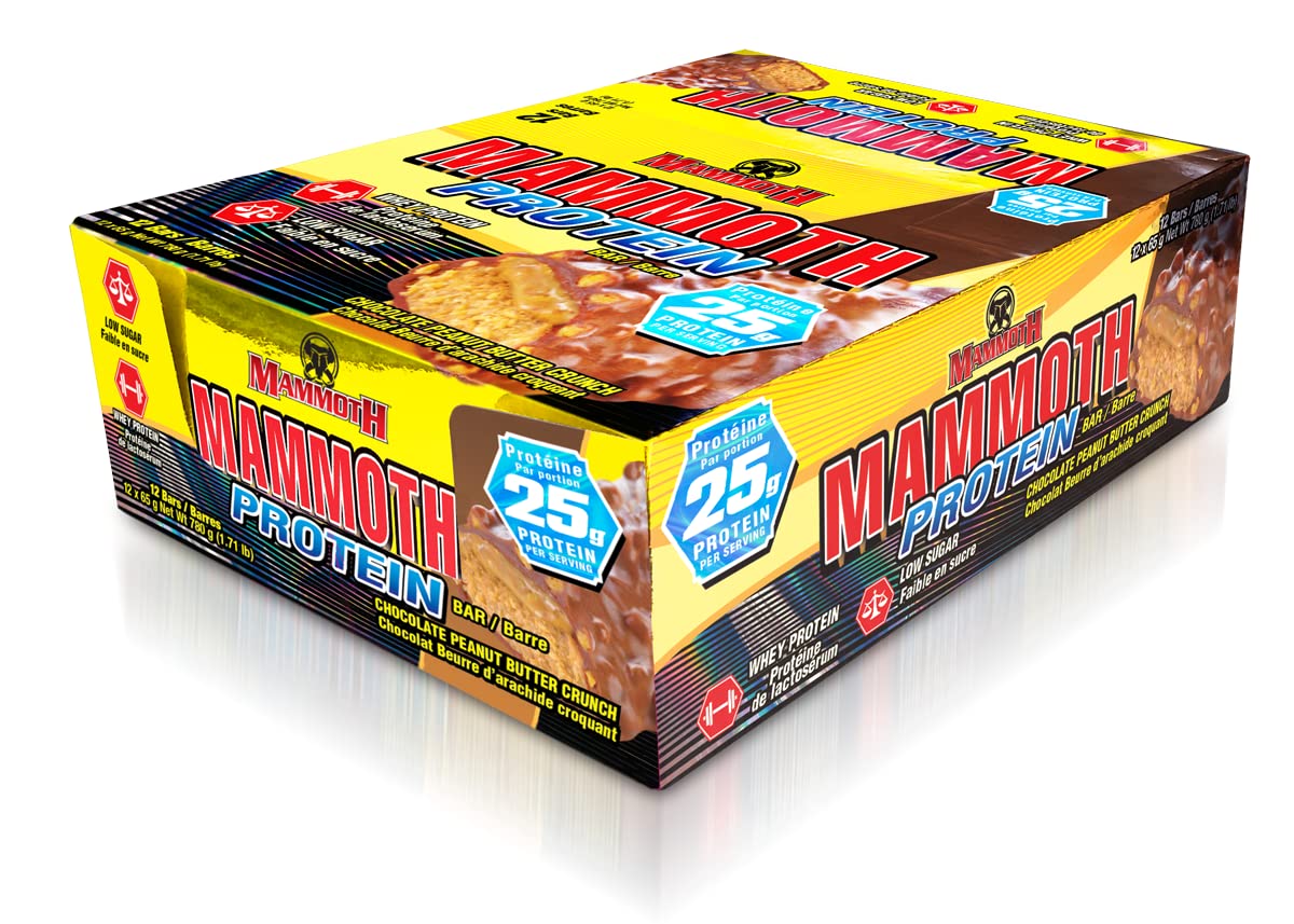 Amazon.com : MAMMOTH Protein Bar, Chocolate Peanut Butter Crunch, 25g ...