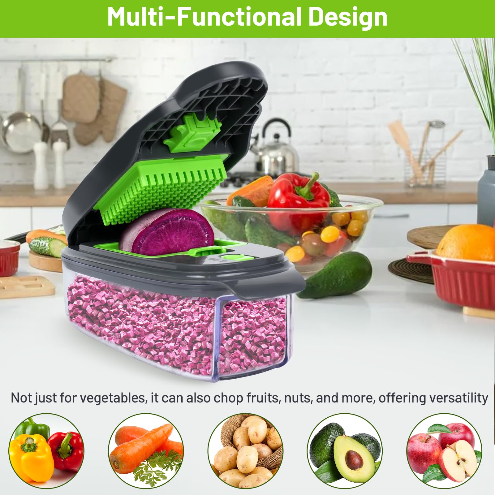 Apple Slicer Stainless Steel Vegetable Chopper With 6mm/12mm Concavo ...