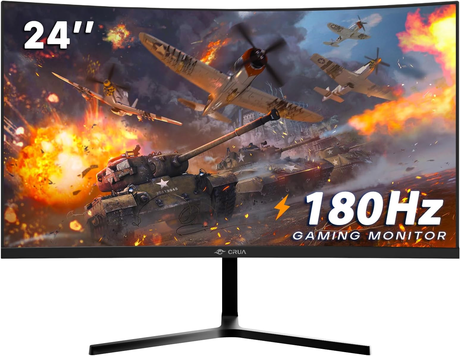 Amazon.com: CRUA 24 Inch 144hz/180hz Curved Gaming Monitor, FHD 1080P ...