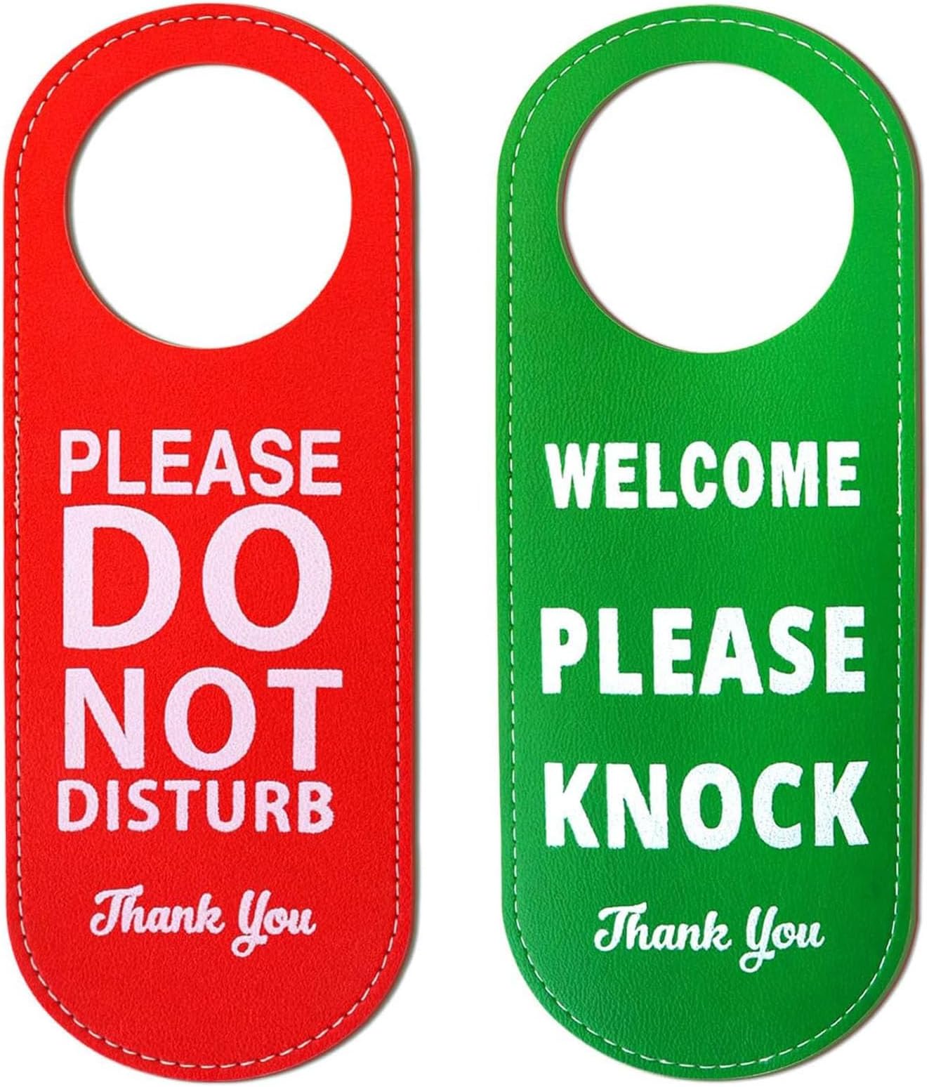 Do Not Disturb Door Sign Welcome Please Knock Sign, 1 Pack PU Leather ...