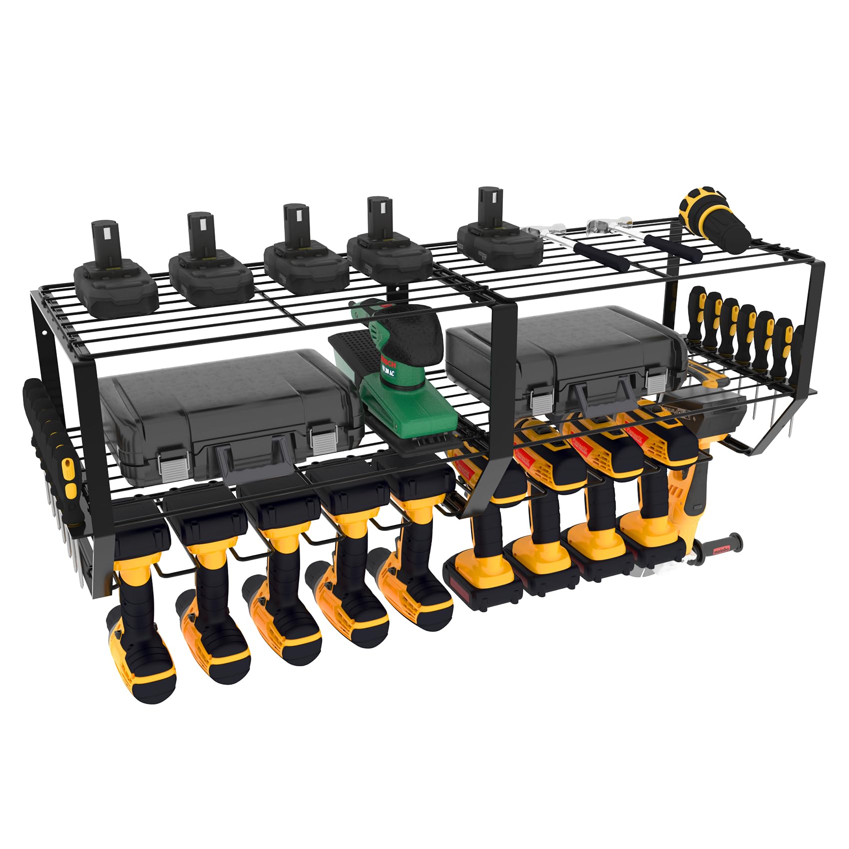 Aomomery Power Tool Organizer, 3 Layer Heavy Duty Metal Power Tool ...