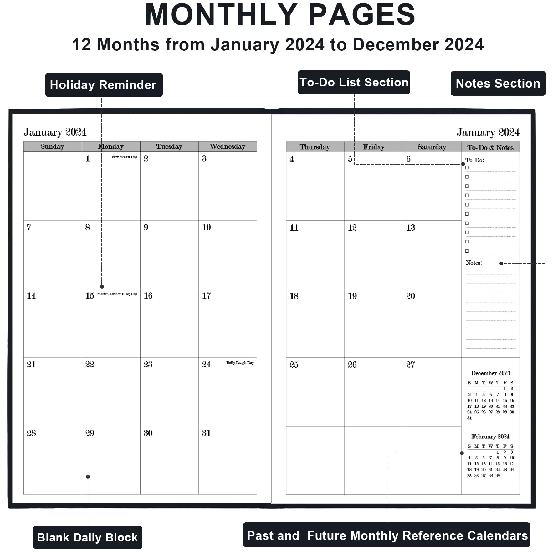 Snapklik.com : 2024 Daily & Monthly Planner - 2024 Daily Planner One ...