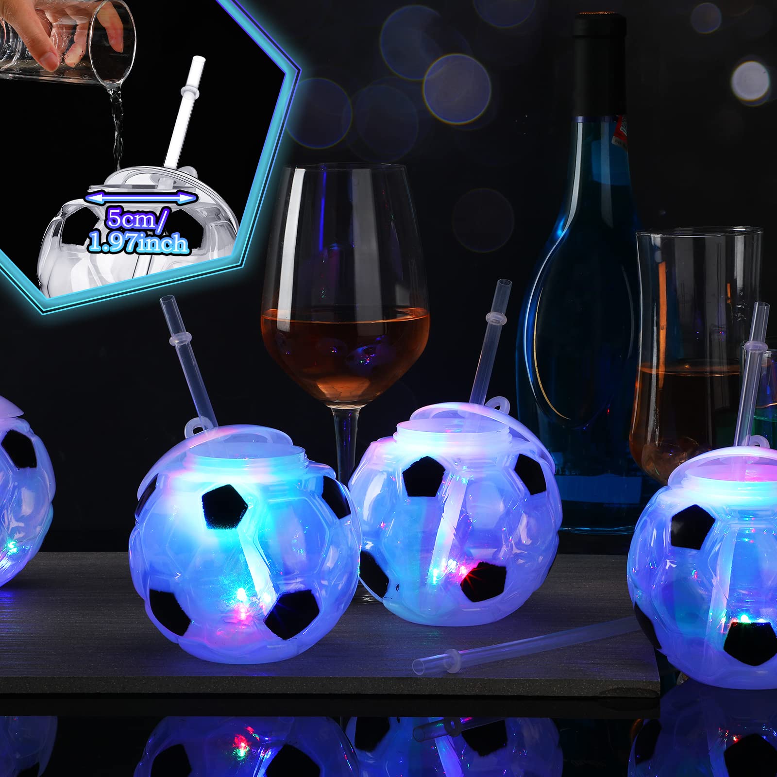 Yinder 6 Pack Soccer Cups for Kids Soccer Drink Cups with Lids and ...