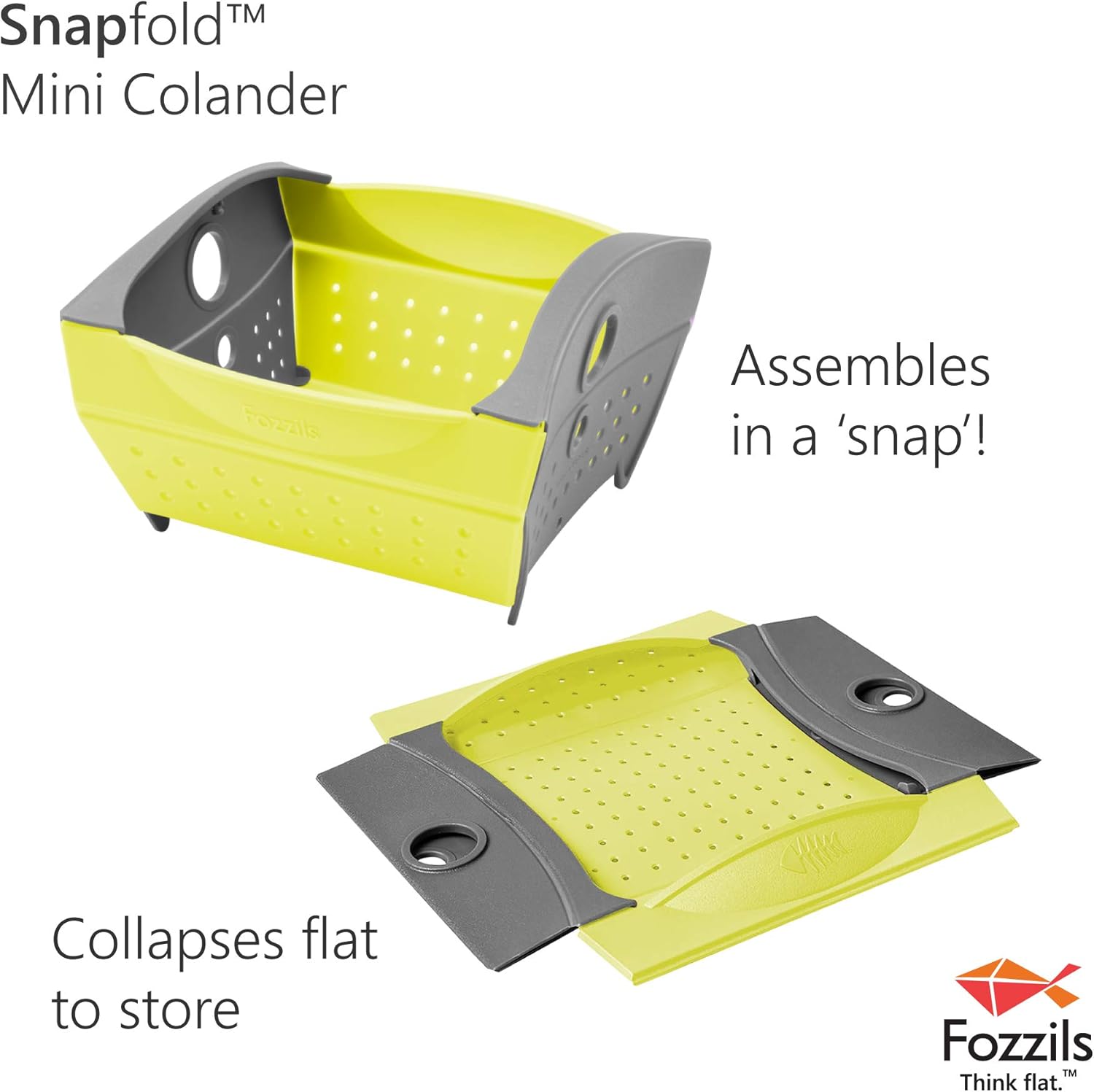Fozzils Mini colador Snap Fold de 1 cuarto de galón, verde (516119 ...
