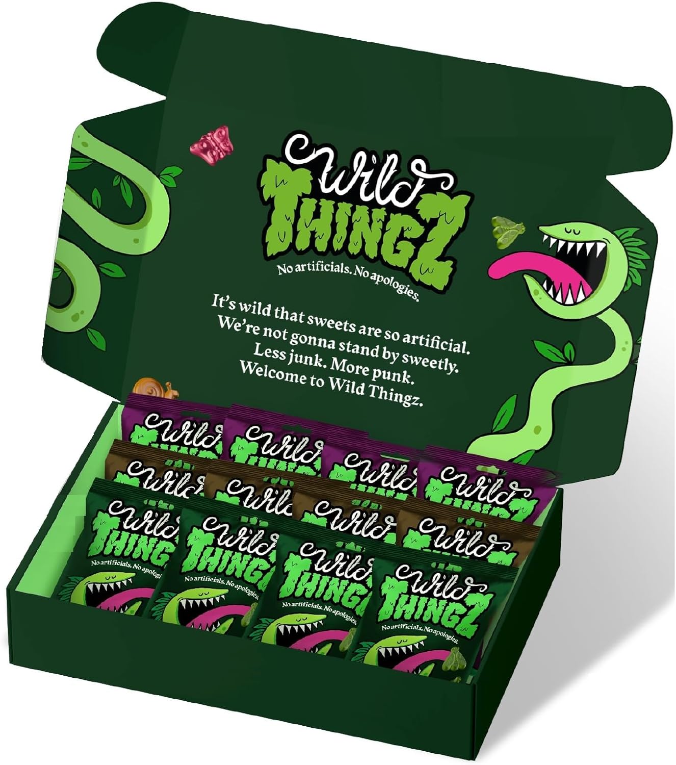 Wild Thingz Mixed Flavour Organic & Low Sugar Natural Gummy Sweets ...