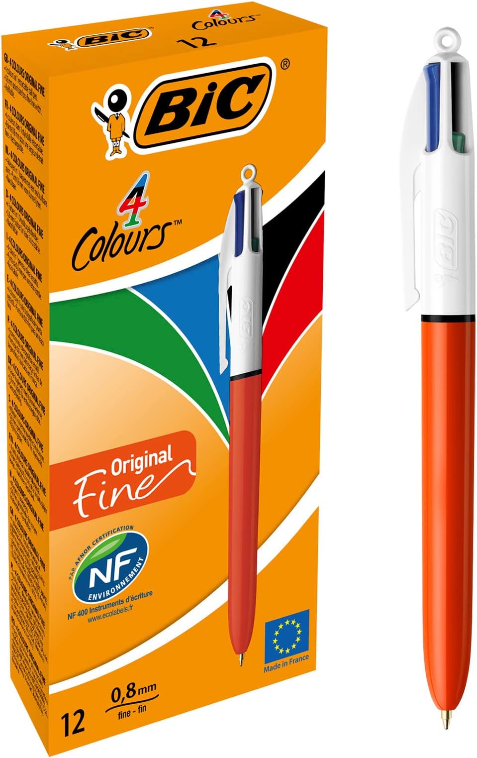 BIC 4 Colours Grip Pro Retractable Medium Point (1.0 mm) Ballpoint Pens ...