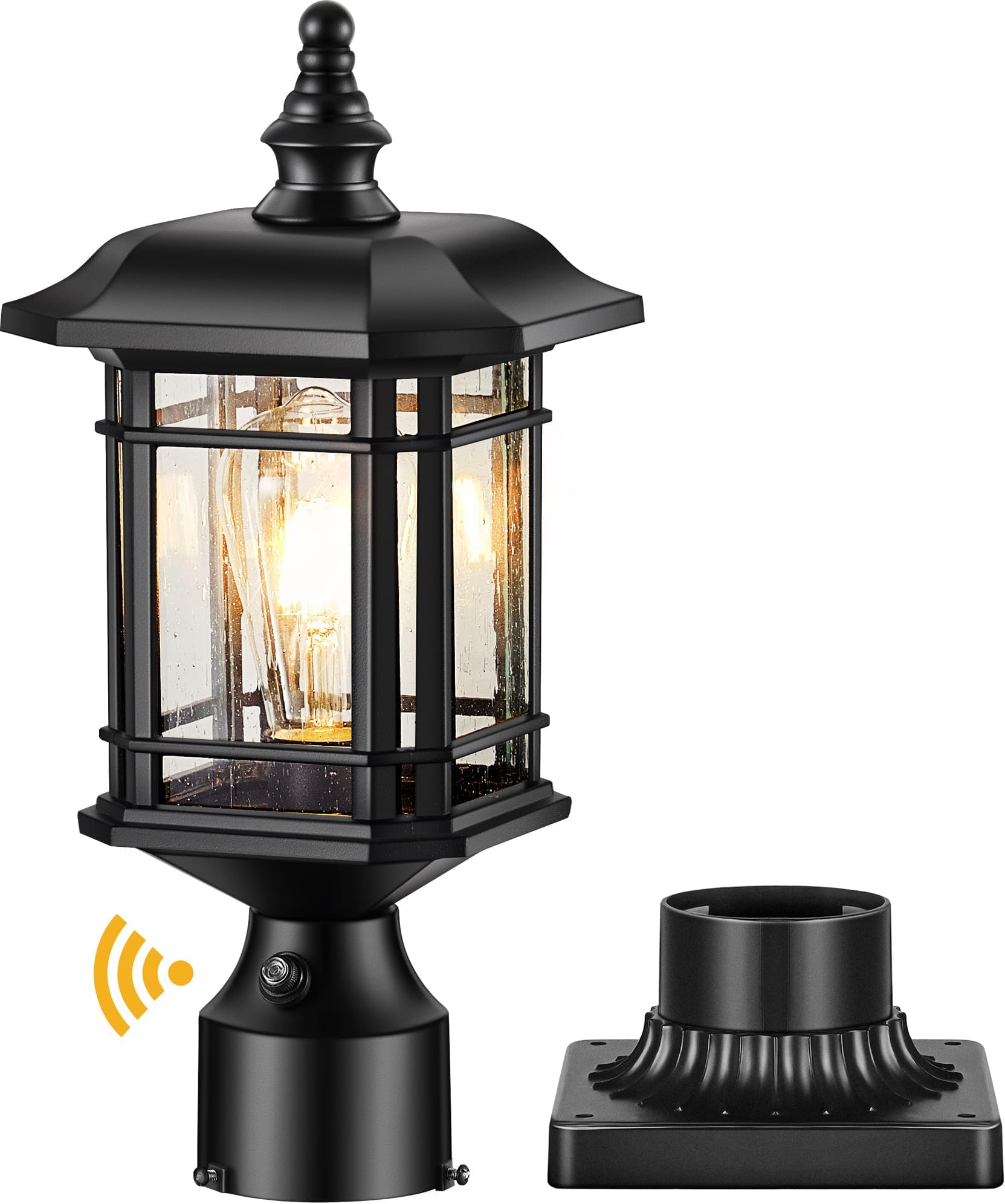 Darkaway Outdoor Post Lights+ Post Light Adapter，Fence Post Deck ...