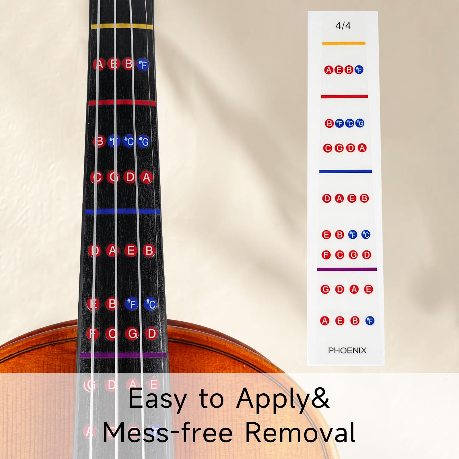 Snapklik.com : PHOENIX Violin Finger Guide And Fingering Chart ...