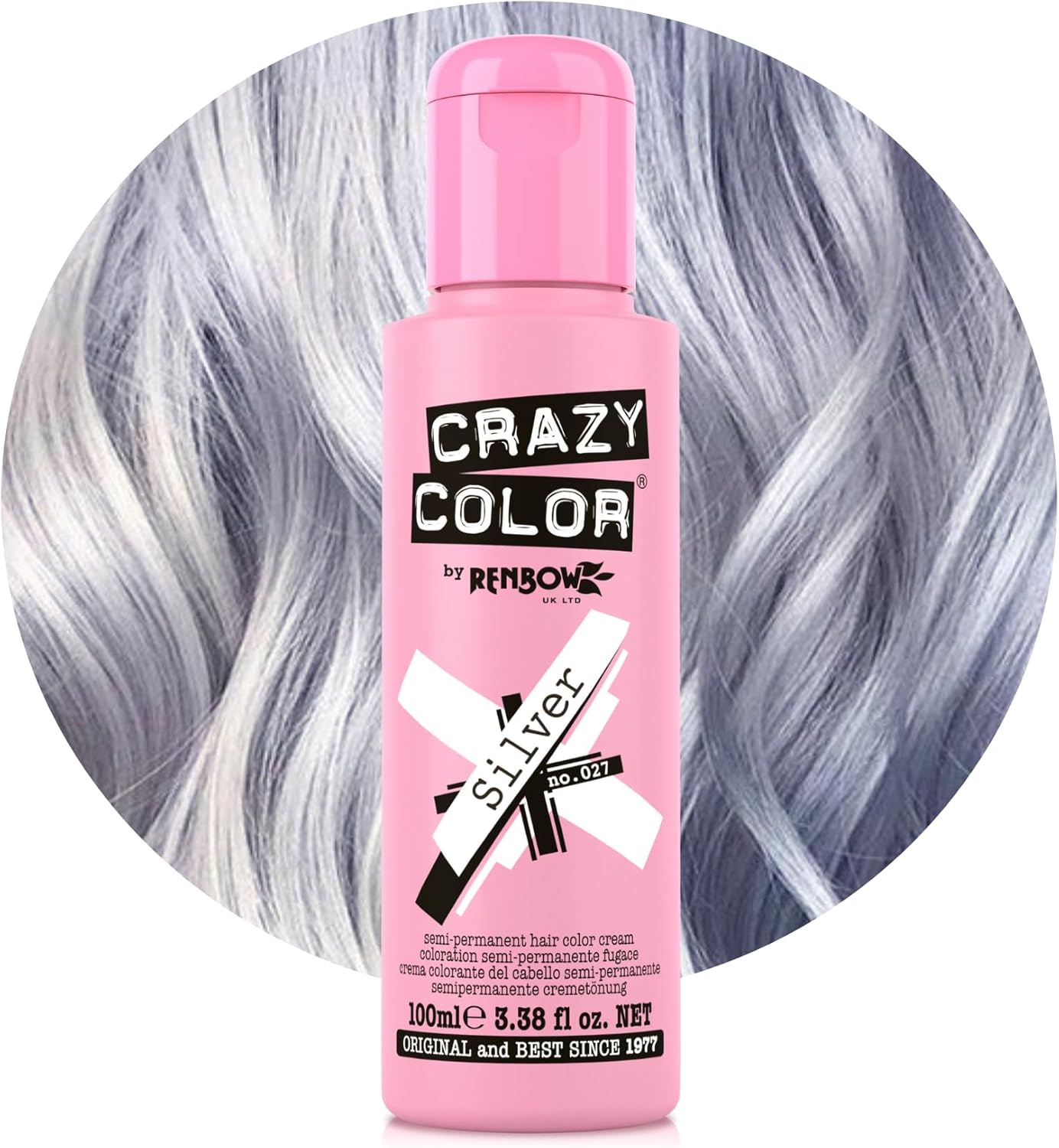 Crazy Color Metallic Silver Semi-Permanent Hair Dye. Highly Pigmented ...