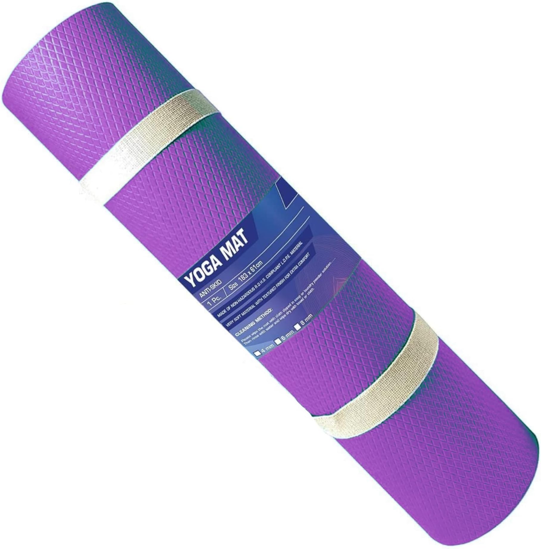Mommers Yoga mat for Women & Men for Gym Workout 4MM 6x2 Feet Purple ...