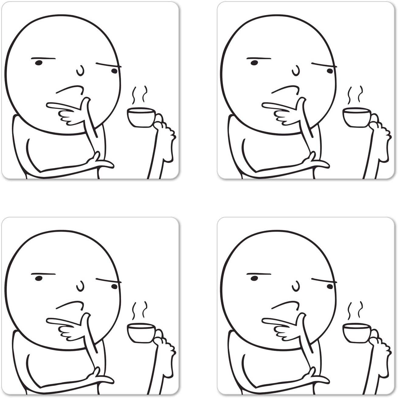 Amazon.com: Ambesonne Humor Coaster Set of 4, Thoughtful Meme Drinking ...