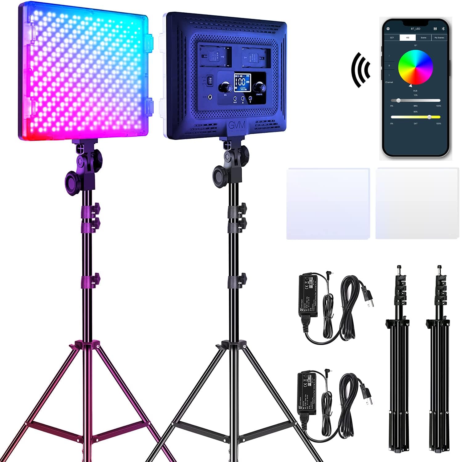 Amazon.com : GVM RGB LED Video Light with Lighting Kits, 680RS 50W Led ...