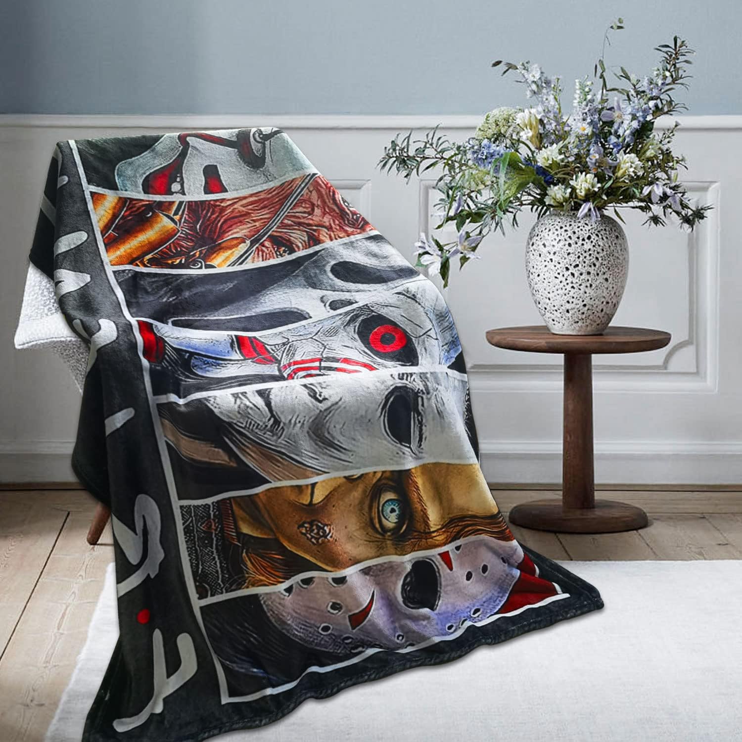 Amazon.com: Horror Movie Blankets for Adults，Halloween Flannel Horror ...