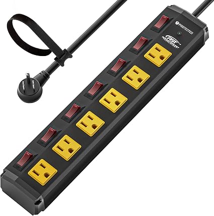 Amazon.com: CRST 6 Outlet Metal Heavy Duty Power Strip with Individual ...