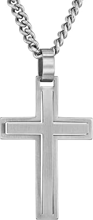 Edelstahl Kreuz Anhanger Herren
