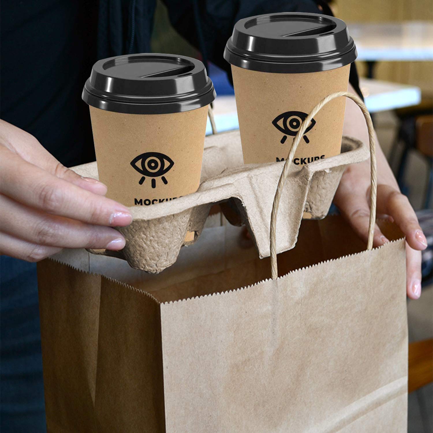Snapklik.com : 25 Pcs 2 Cups Drink Carriers, Compostable Drink Carry ...