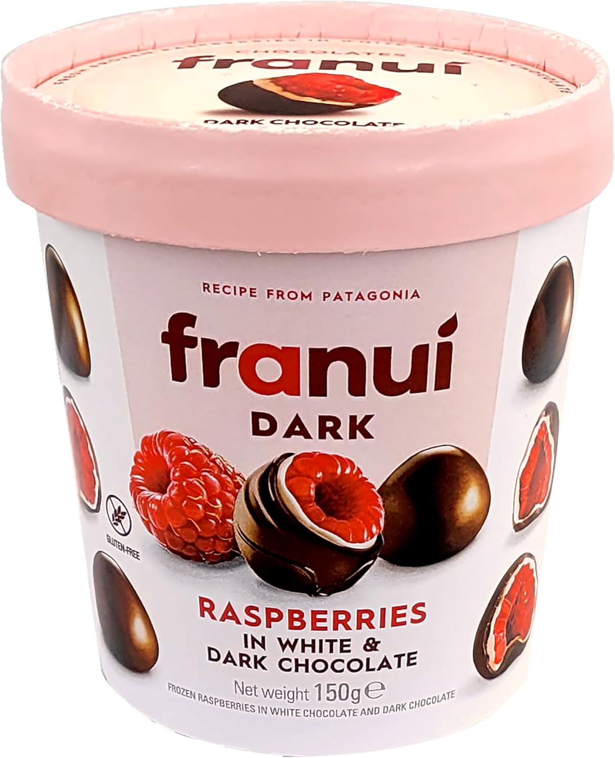 Franui Framboises enrobees au Chocolat Blanc et Noir - Le pot de 150g ...