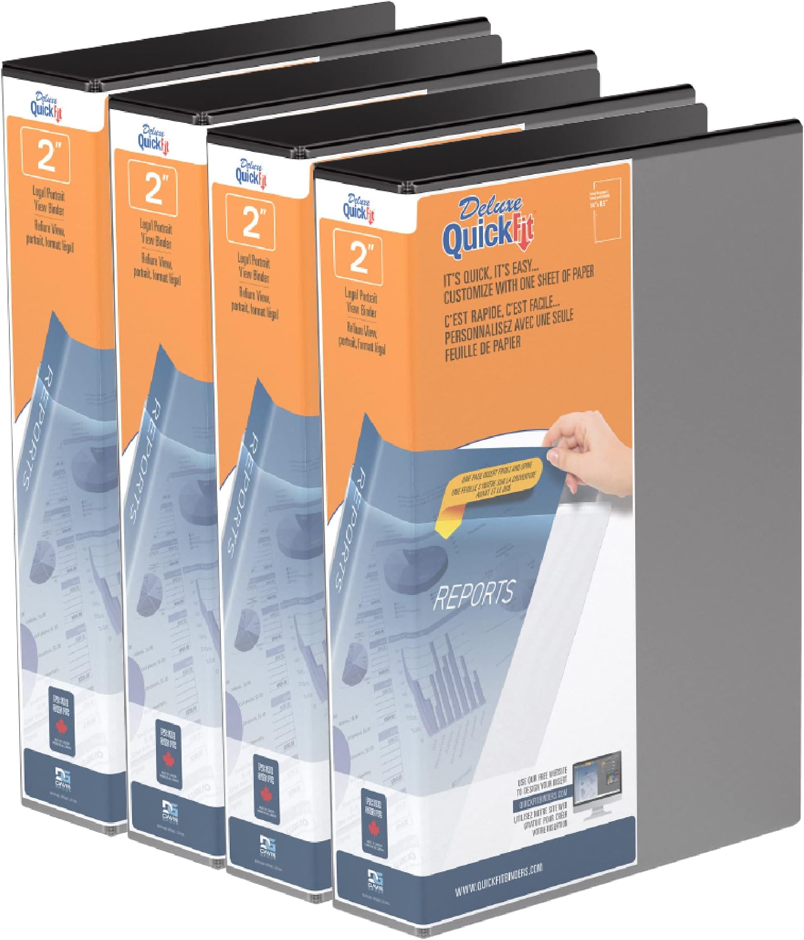 QuickFit Heavy-Duty 8.5" x 14" Portrait Legal Binder, 3-Ring Binder, D ...