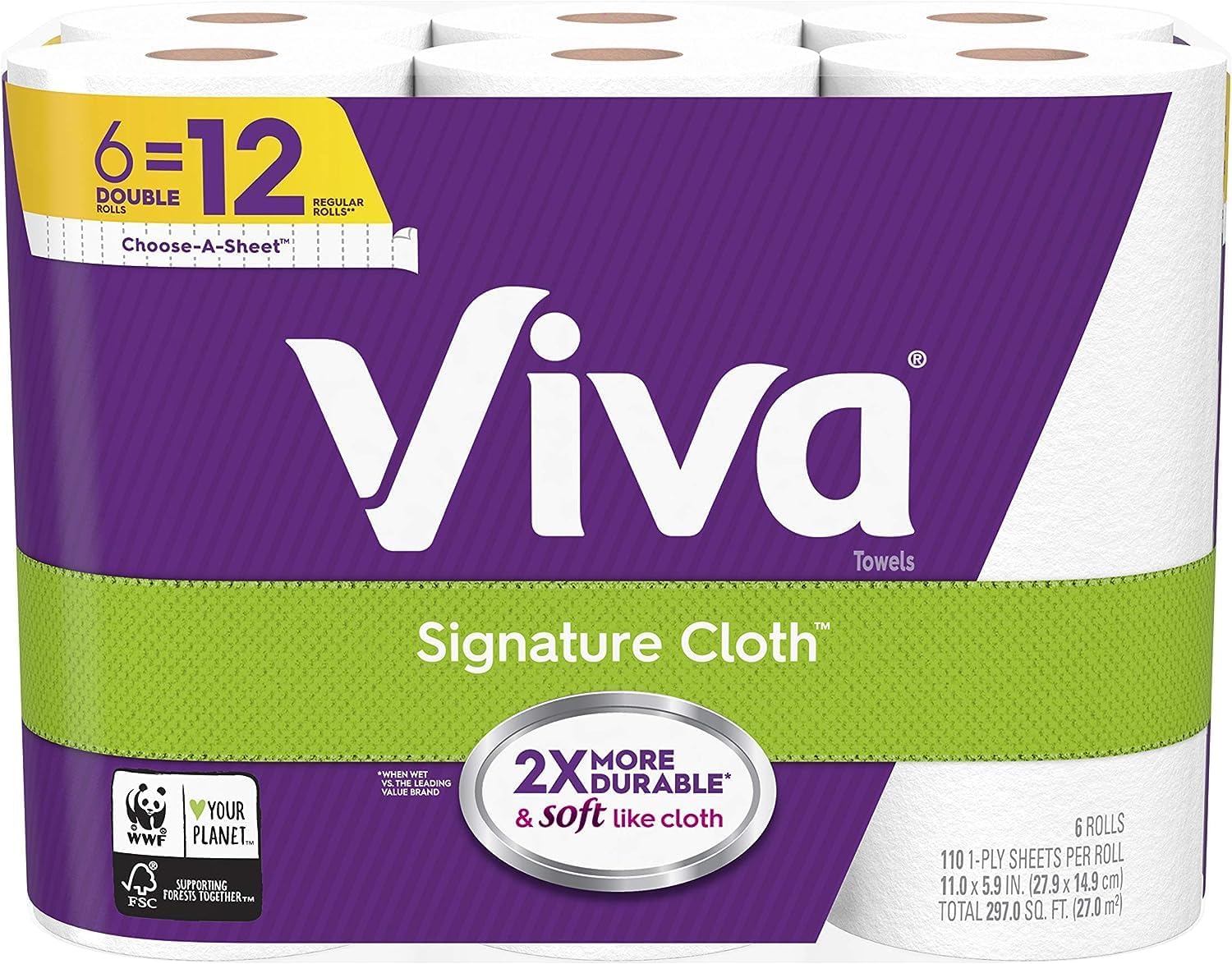 Amazon.com: Generic Viva Signature Cloth Paper Towels, 6 Double Rolls ...