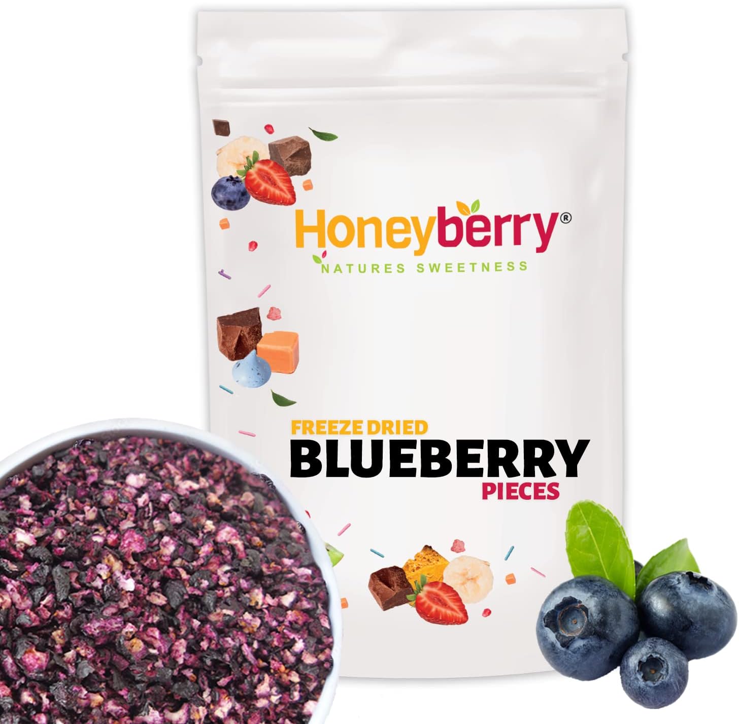 Freeze Dried Blueberry Pieces 100g - Freeze Dried Fruit Bits - Natural ...