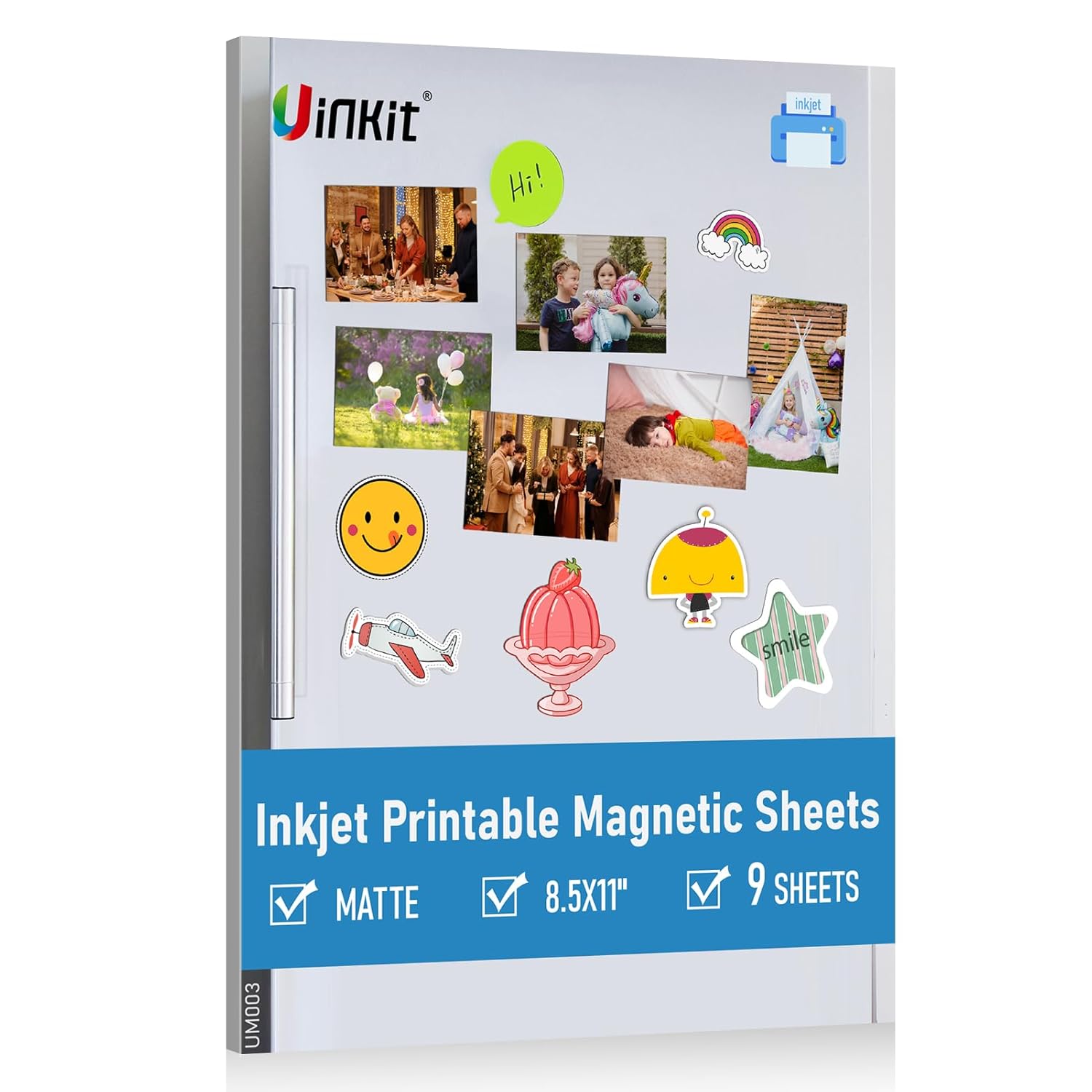 Uinkit Printable Magnetic sheets Non Adhesive 13.5mil 8.5 x 11 Inches ...