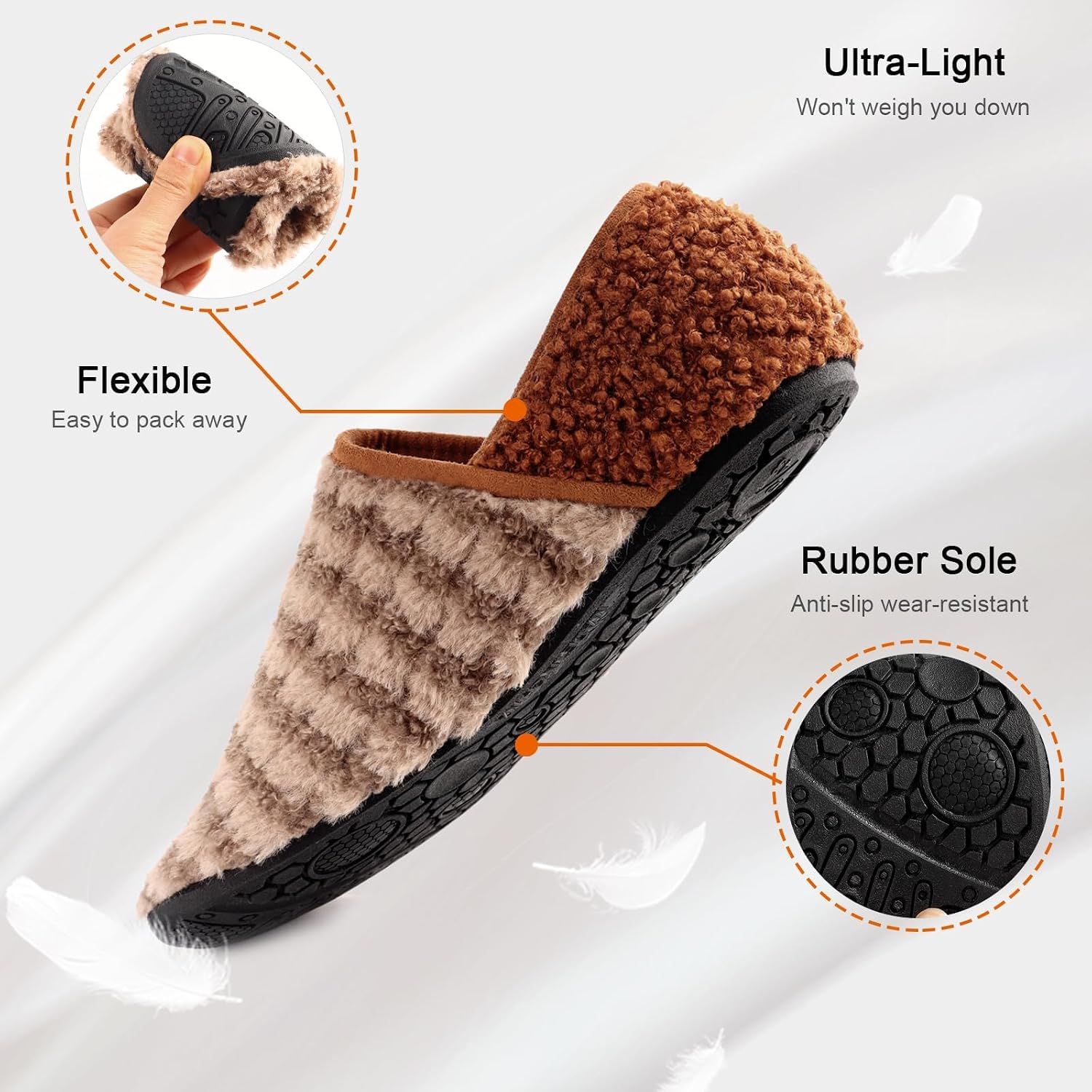 Fuzzy Men Women Slippers, Socks House Slipper Indoor Closed Back ...