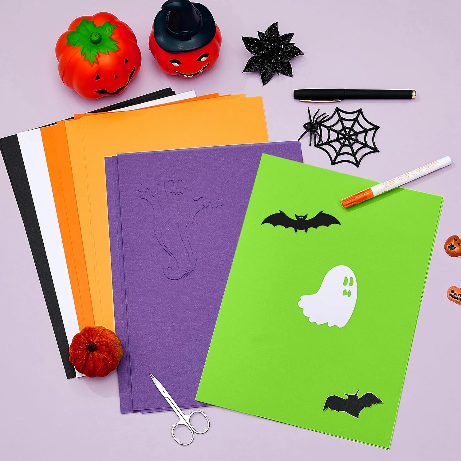 Cholemy 300 Sheets Halloween Colored Cardstock Paper Black Cardstock 8. ...