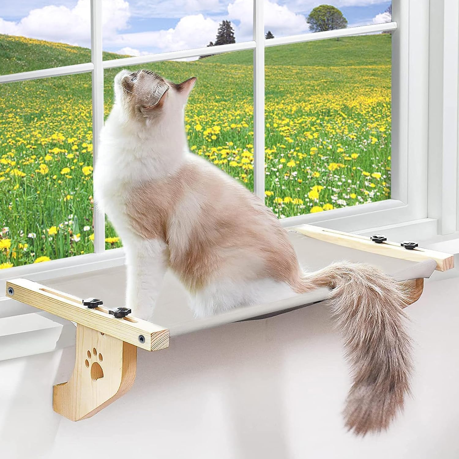 Cat Sill Window Perch Sturdy Hammock Seat With Wood & Metal Frame for ...