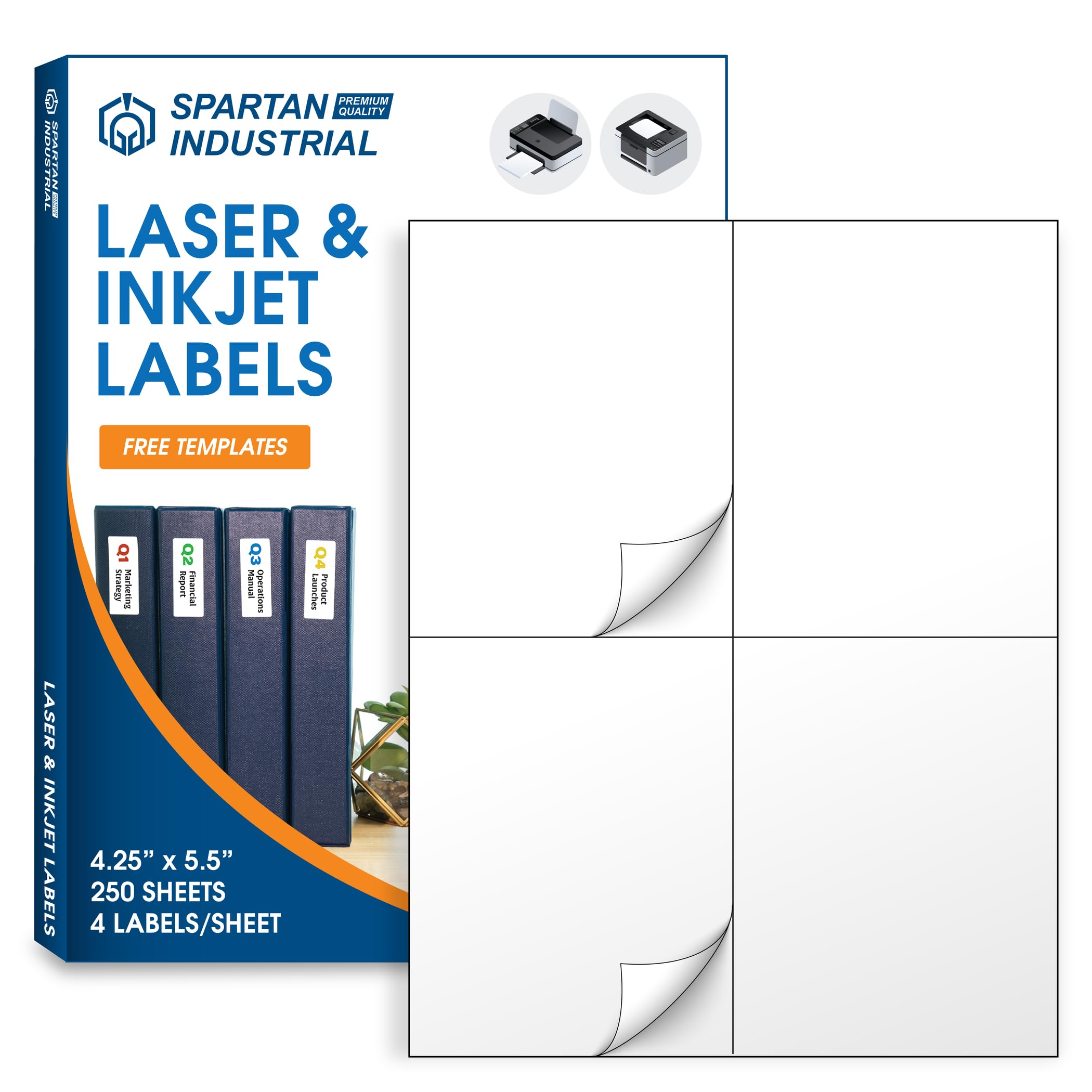 Amazon.com : Spartan Industrial Printable Laser and Inkjet Labels - 4. ...