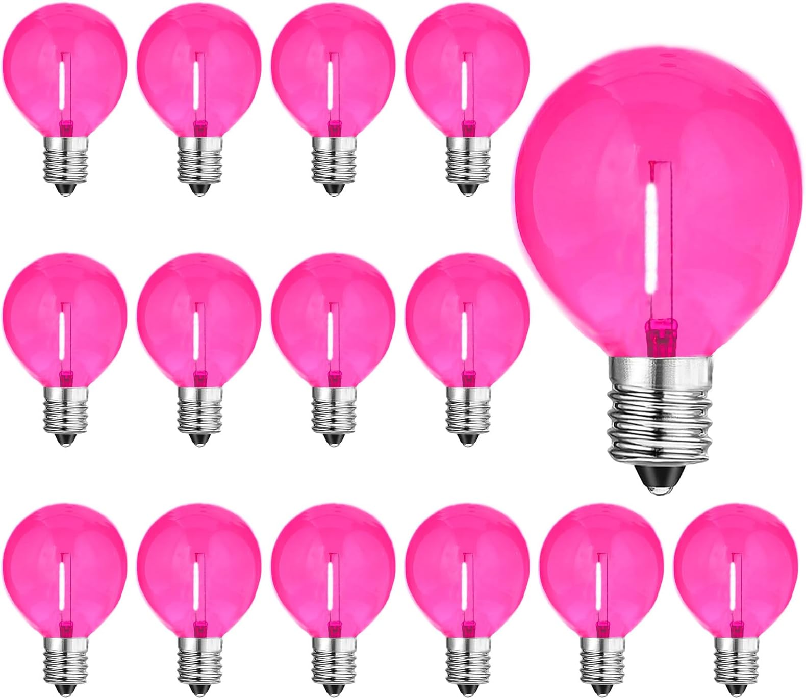 YDJoo 6 Pack LED Pink Light Bulb 3W Pink Color G45 Globe Light Bulbs ...