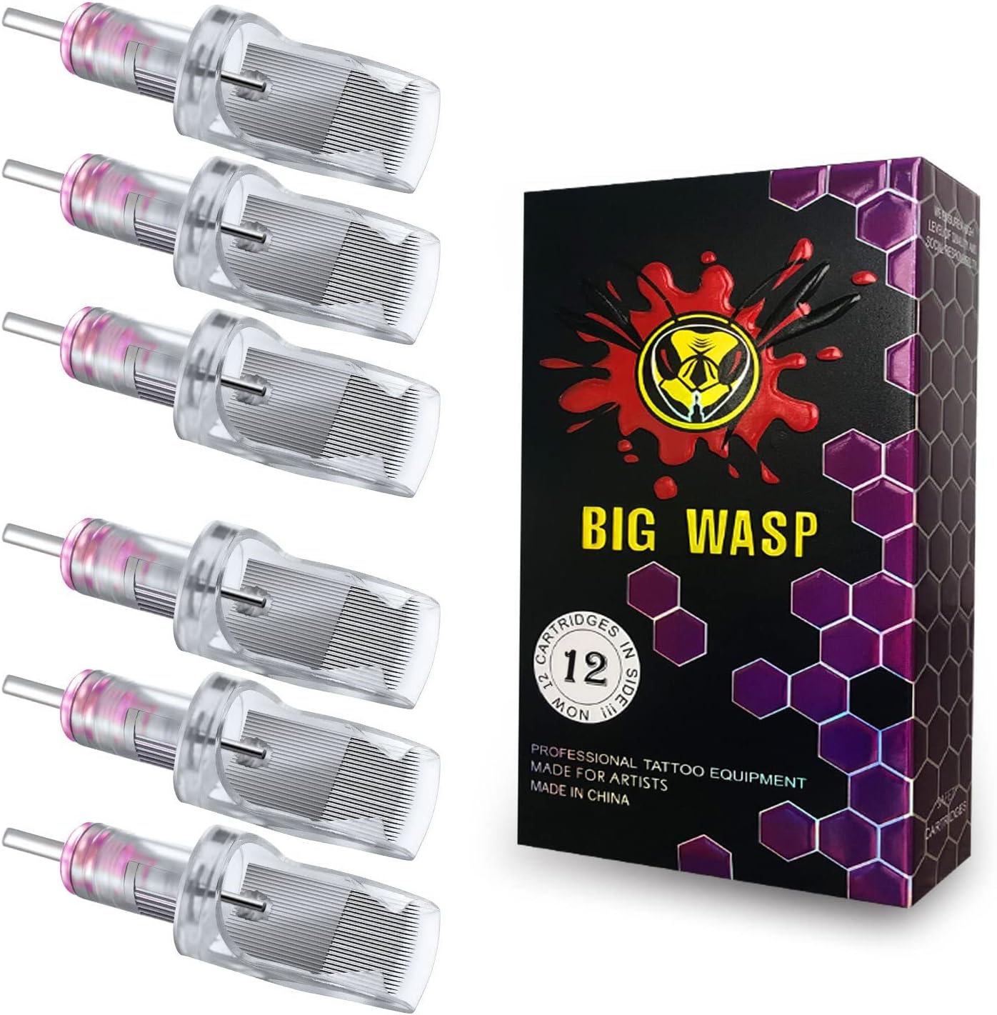 Amazon.com: BIGWASP 12PCS 29RM Large Tattoo Cartridge Needles Curved ...