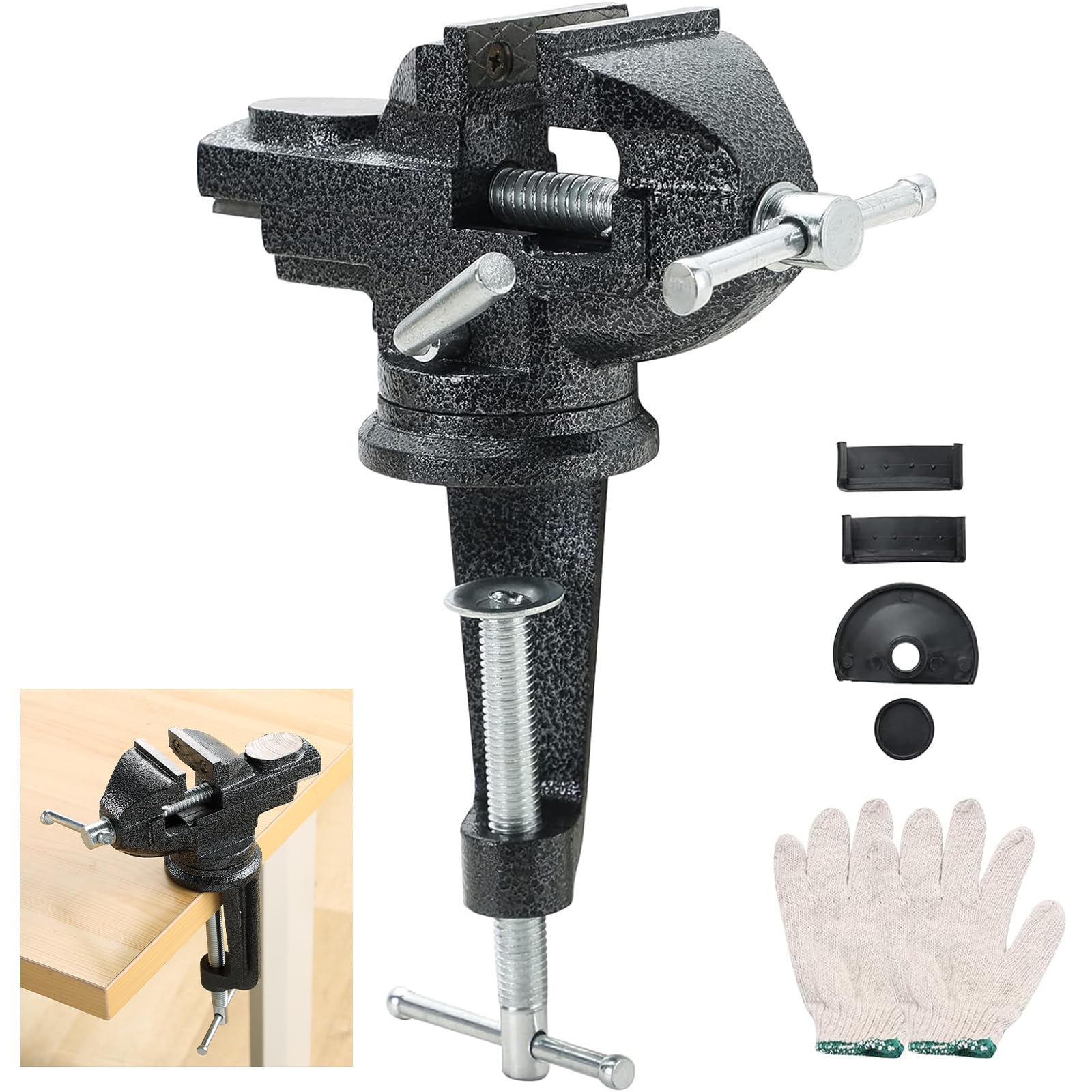 Bench Vise 3 Inch Table Vise Heavy Duty 360 Swivel | Desertcart INDIA