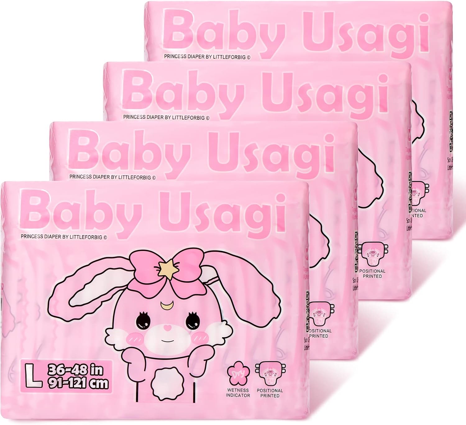 Amazon.com: Littleforbig Adult Printed Diaper 40 Pieces (4 Packs ...