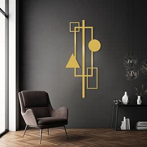 Amazon.com: Vertical Geometric Metal Wall Art, Modern Abstract Metal ...