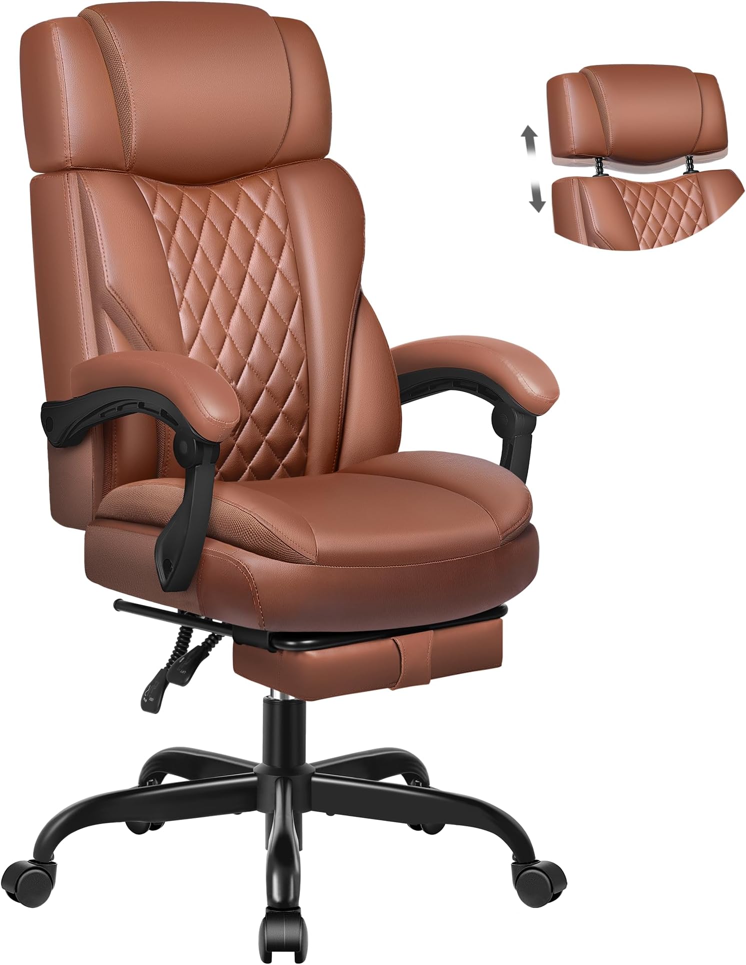 Amazon.com: Executive Leather Office Chair, Big and Tall Office Chair ...